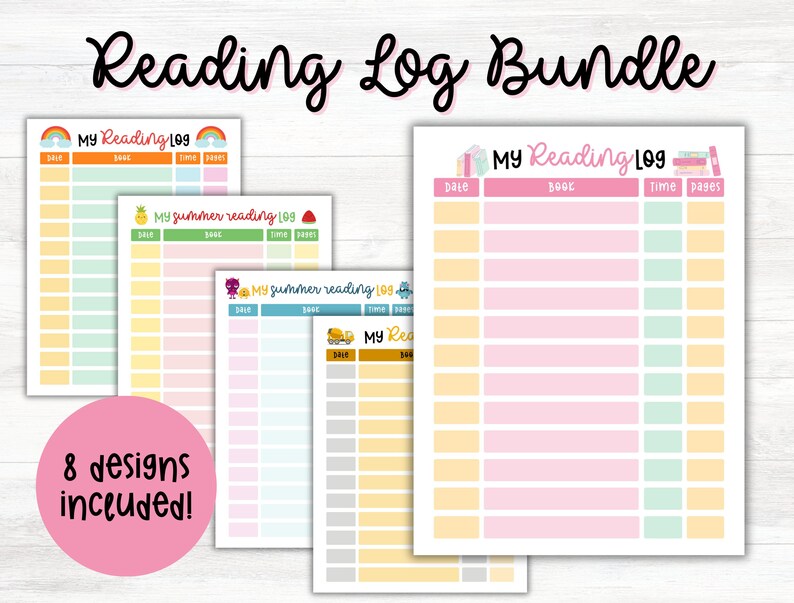 Reading Log Bundle, Reading Log for Kids, Book Tracker for Kids ...