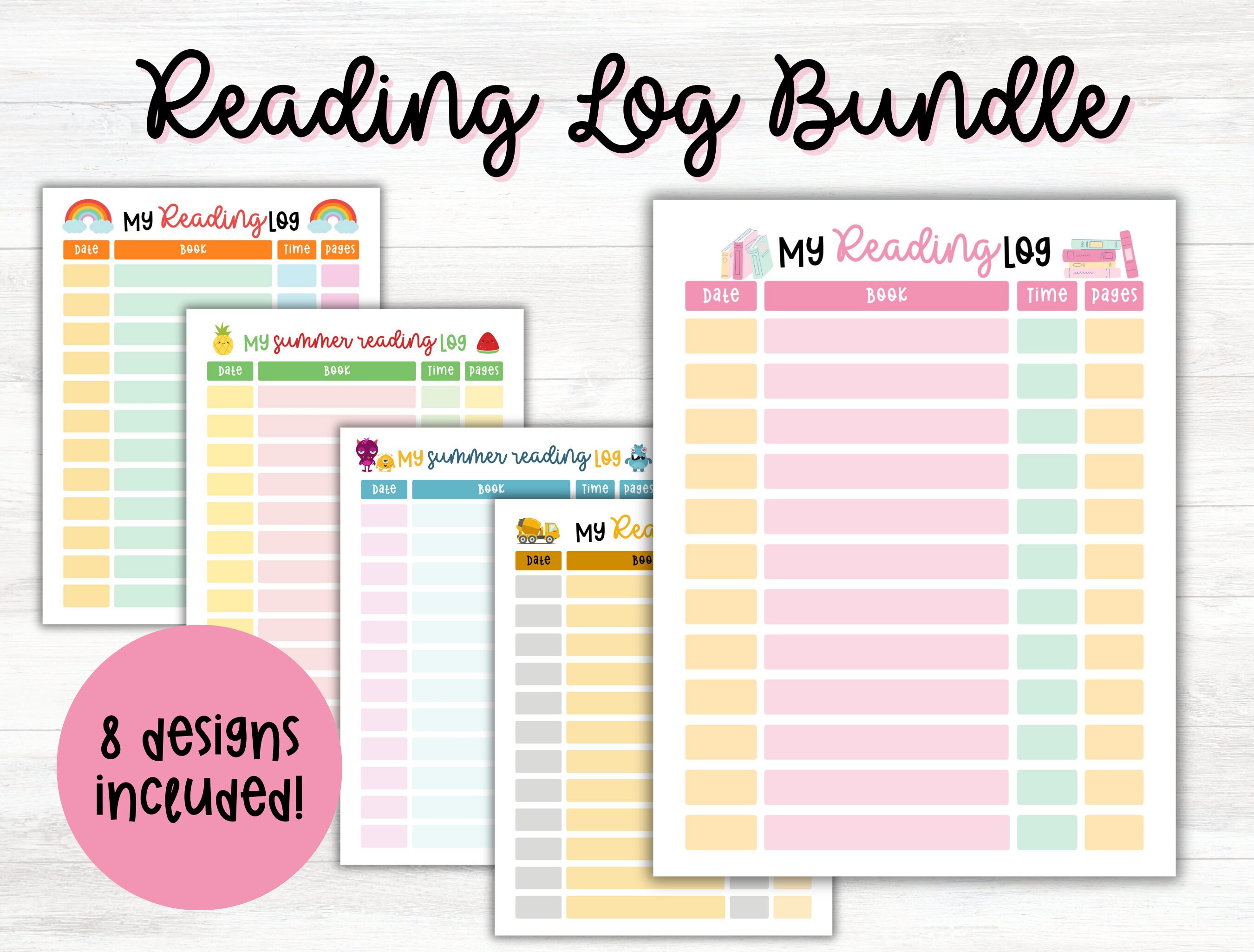 Reading Log Bundle Reading Log for Kids Book Tracker for - Etsy