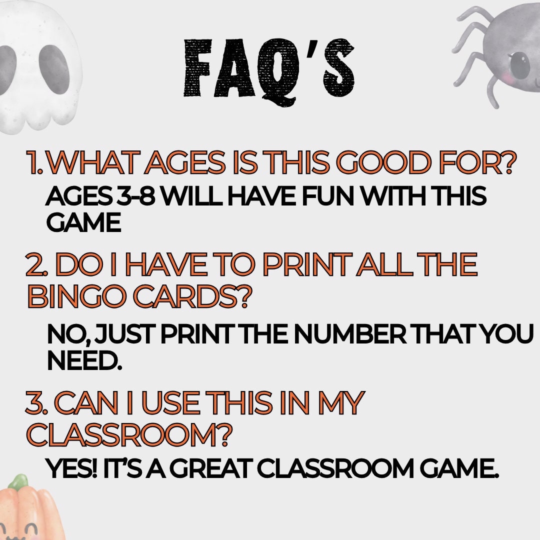 Printable Halloween Bingo, Classroom Halloween Game, Halloween Party ...