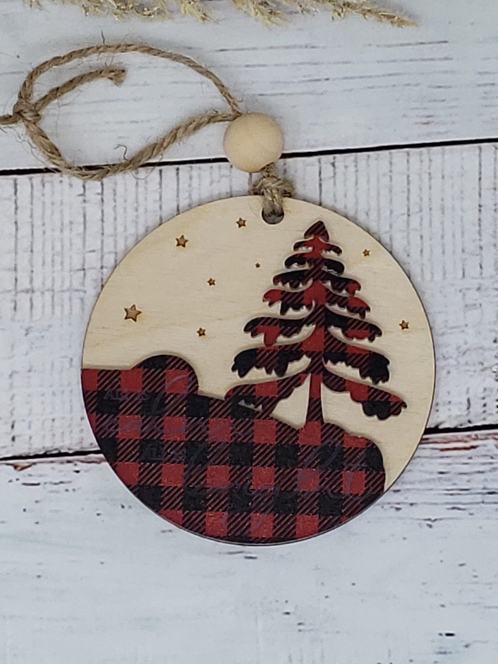 Buffalo Plaid and Starry Night Laser Engraved Christmas - Etsy