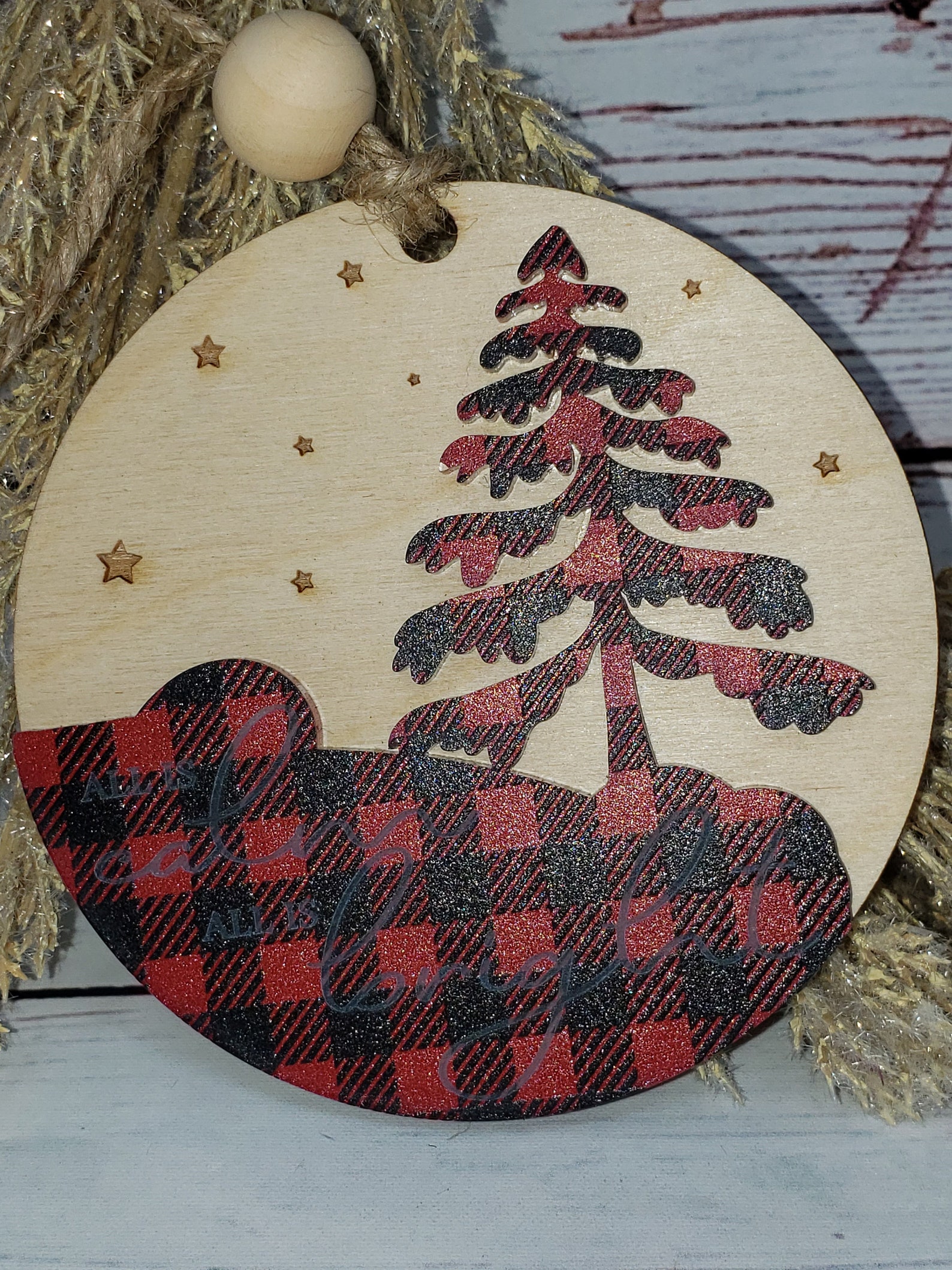 Buffalo Plaid and Starry Night Laser Engraved Christmas - Etsy
