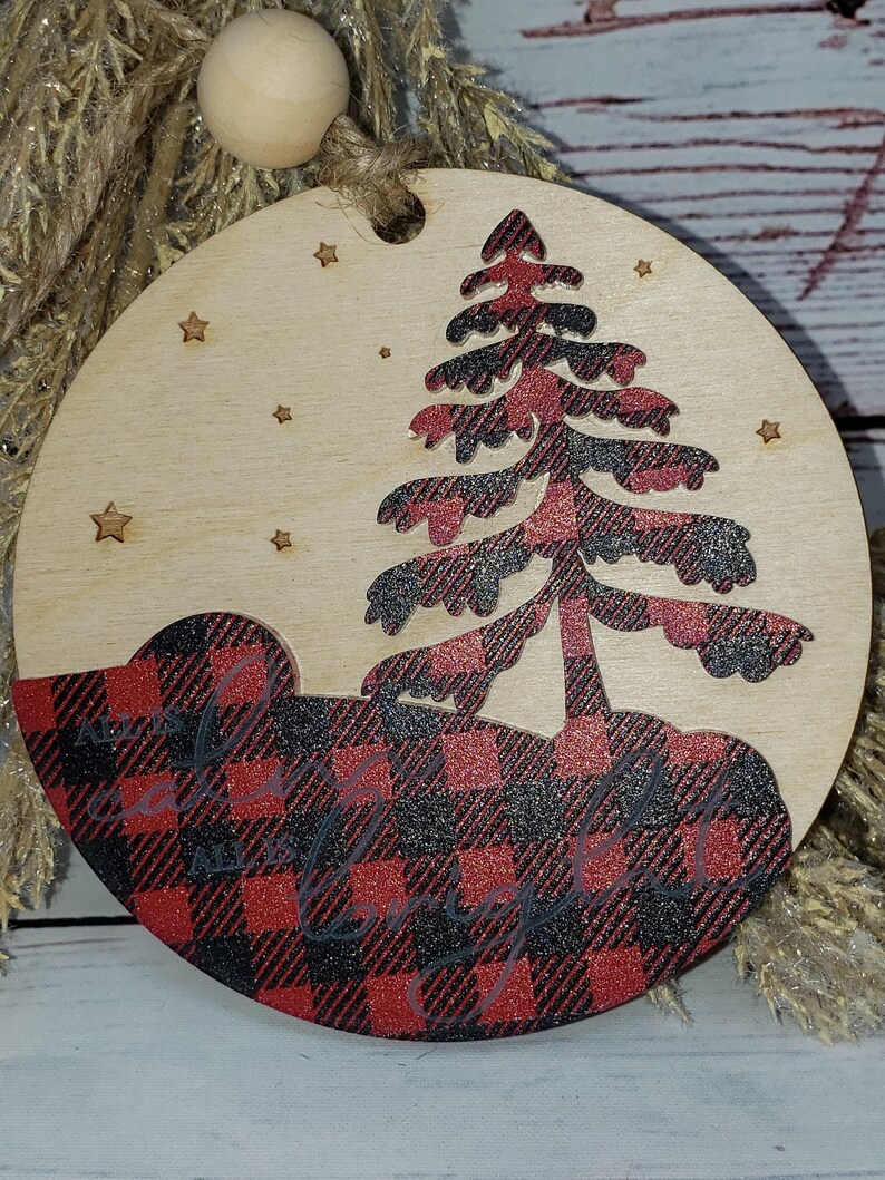 Buffalo Plaid and Starry Night Laser Engraved Christmas - Etsy