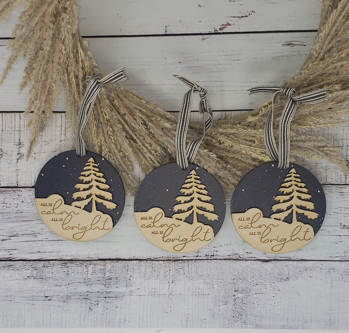 Buffalo Plaid and Starry Night Laser Engraved Christmas - Etsy