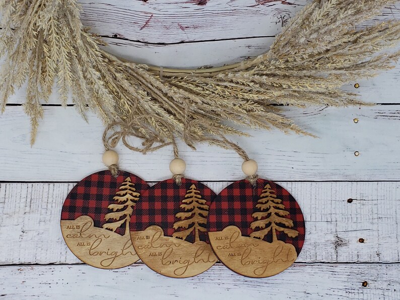Buffalo Plaid and Starry Night Laser Engraved Christmas - Etsy