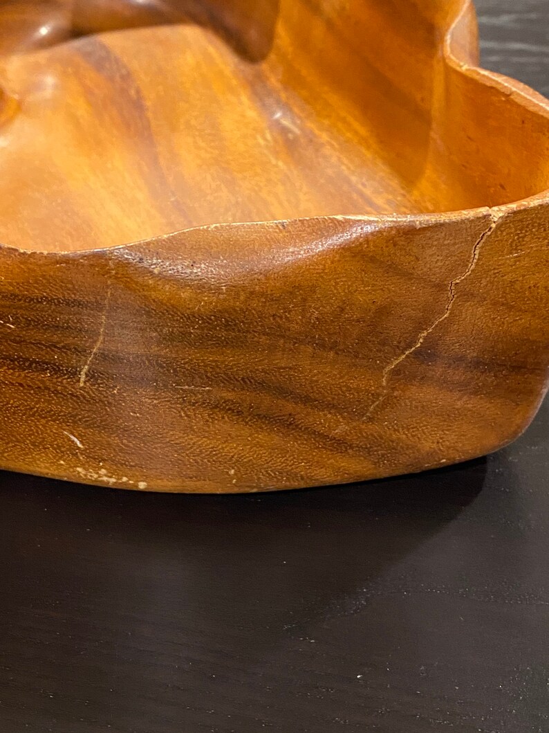 Vintage Wooden Monkey Pod Bowl - Etsy