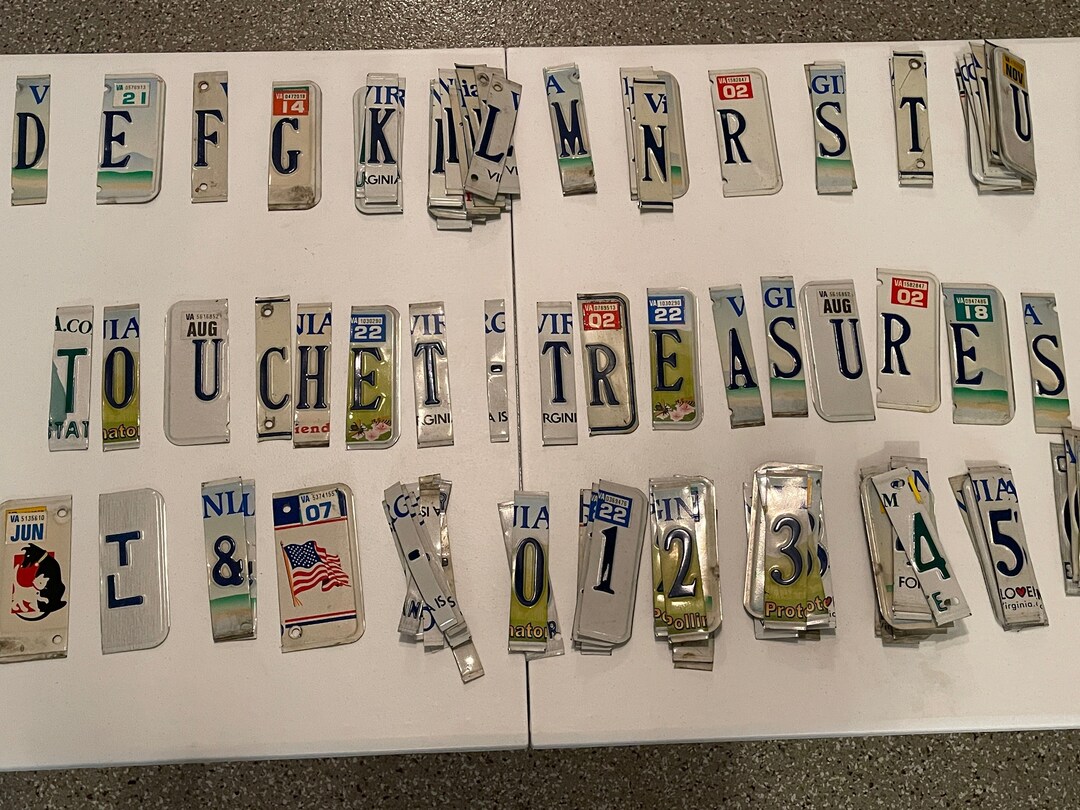 License Plate Letters and Numbers for Craft Projects - Embossed and ...