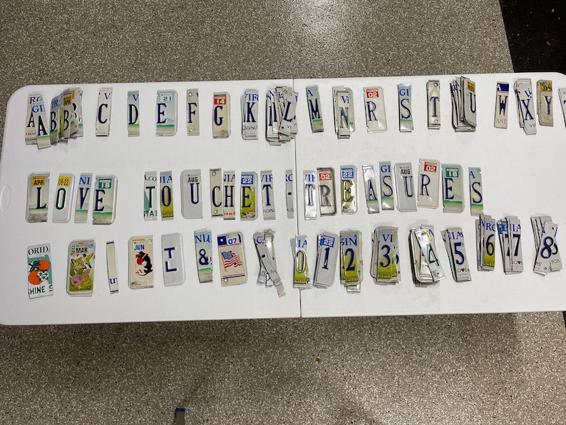 License Plate Letters and Numbers for Craft Projects - Embossed and ...