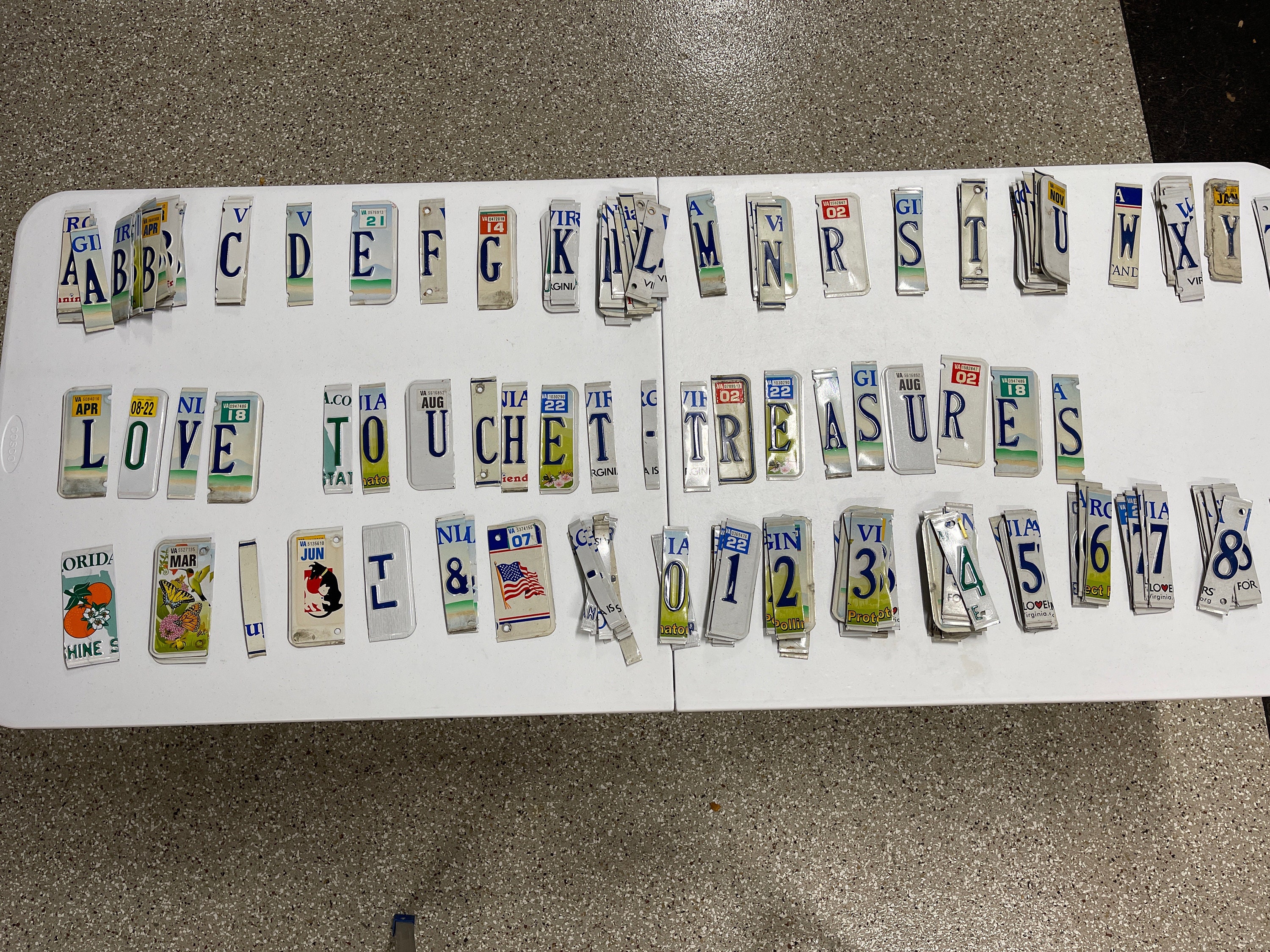 License Plate Letters and Numbers for Craft Projects - Embossed and ...