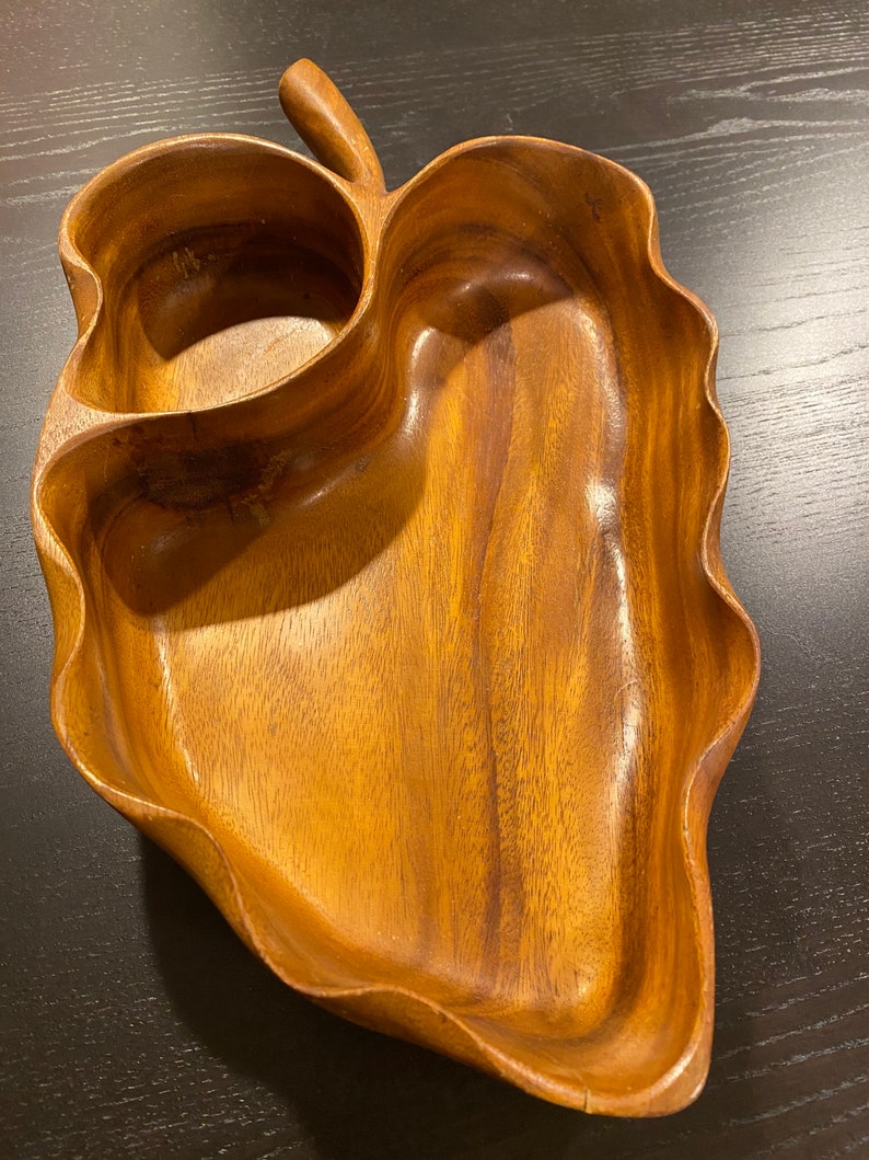 Vintage Wooden Monkey Pod Bowl - Etsy