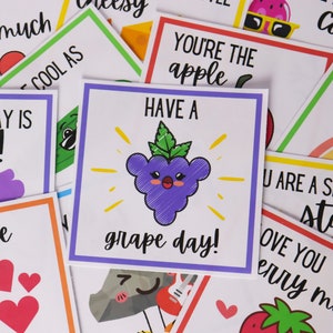 2 Pages of Cute and Colorful Instant Download Printable Lunchbox Notes ...