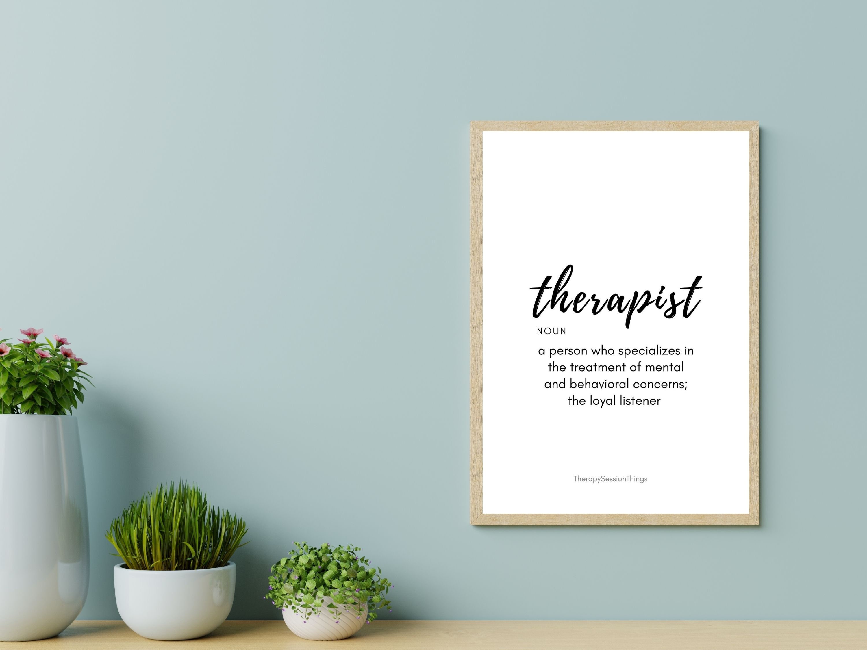 Therapist Definition, Counseling Office Wall Art Decor, Psychology Gift ...