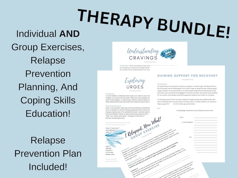 BUNDLE: Relapse Prevention Addiction Treatment + Coping Skills CBT ...