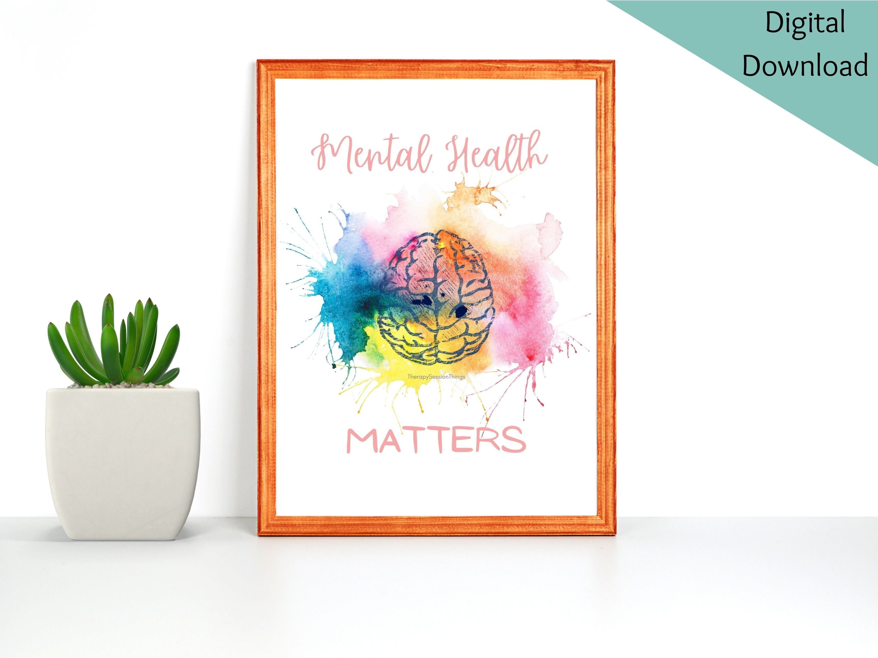 Therapy Printable Mental Health Matters Office Decor Wall Sign ...