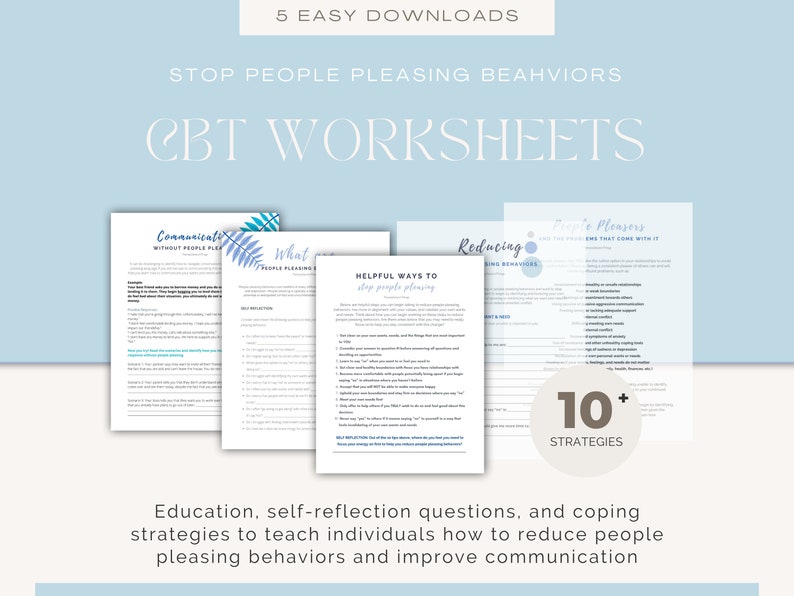 People Pleasing CBT Worksheets: Therapy Tool (PDF Pattern) - Etsy