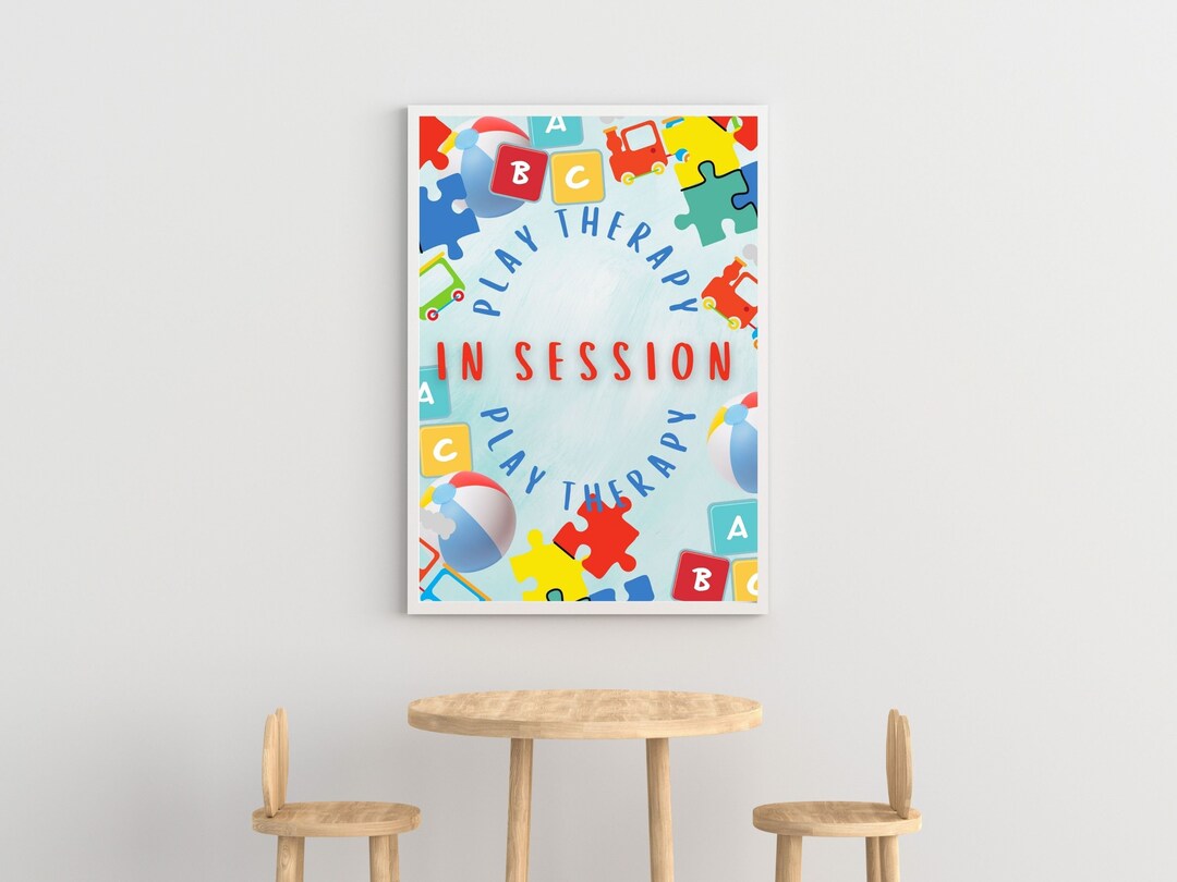 Children’s Play Therapy, in Session Sign, Counseling Office Wall Art ...