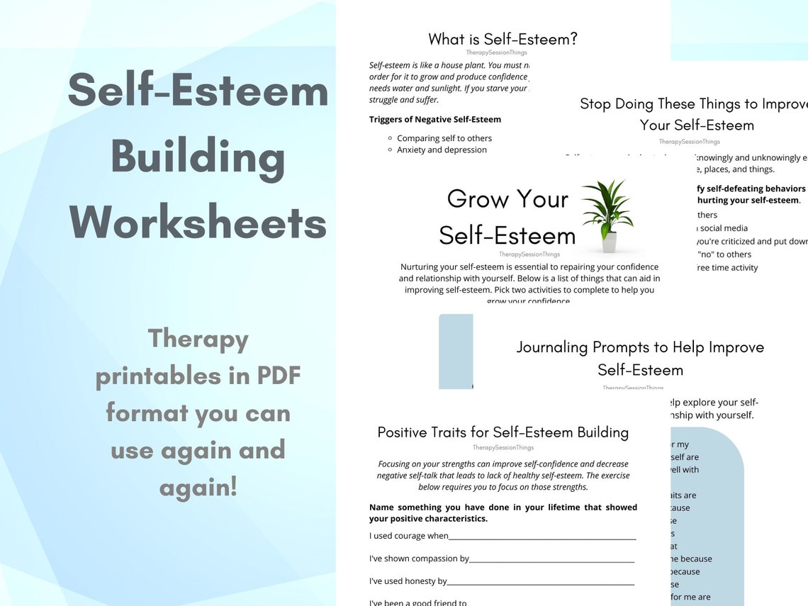 Self-esteem Building Worksheets, Teach Self-confidence, Addiction ...