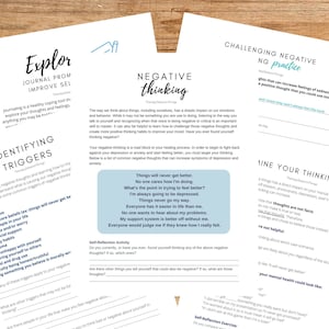 Improve Negative Self-talk CBT Worksheets, DBT Workbook, Challenge ...