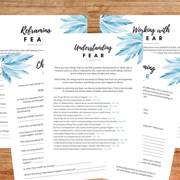 Depression and Anxiety Worksheets - Etsy