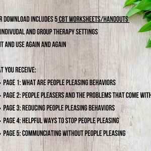 People Pleasing CBT Worksheets: Therapy Tool (PDF Pattern) - Etsy