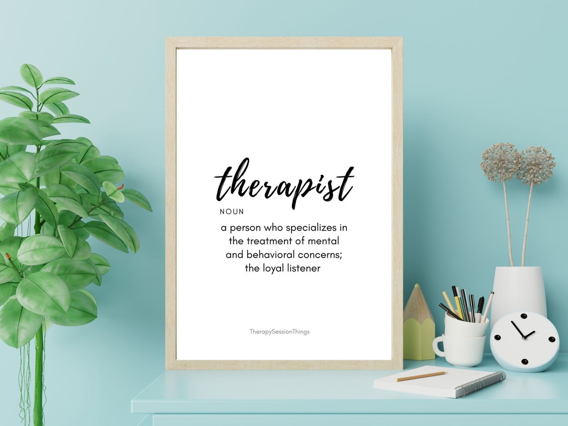 Therapist Definition, Counseling Office Wall Art Decor, Psychology Gift ...