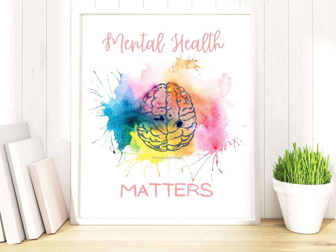 Therapy Printable Mental Health Matters Office Decor Wall Sign ...