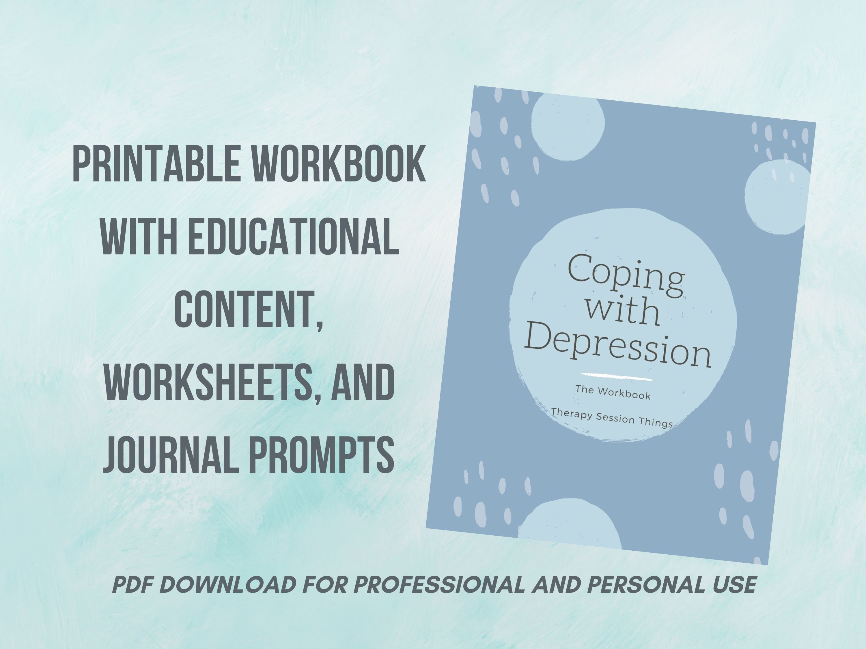 Depression CBT Workbook, Therapy Worksheets, Self-improvement (PDF ...