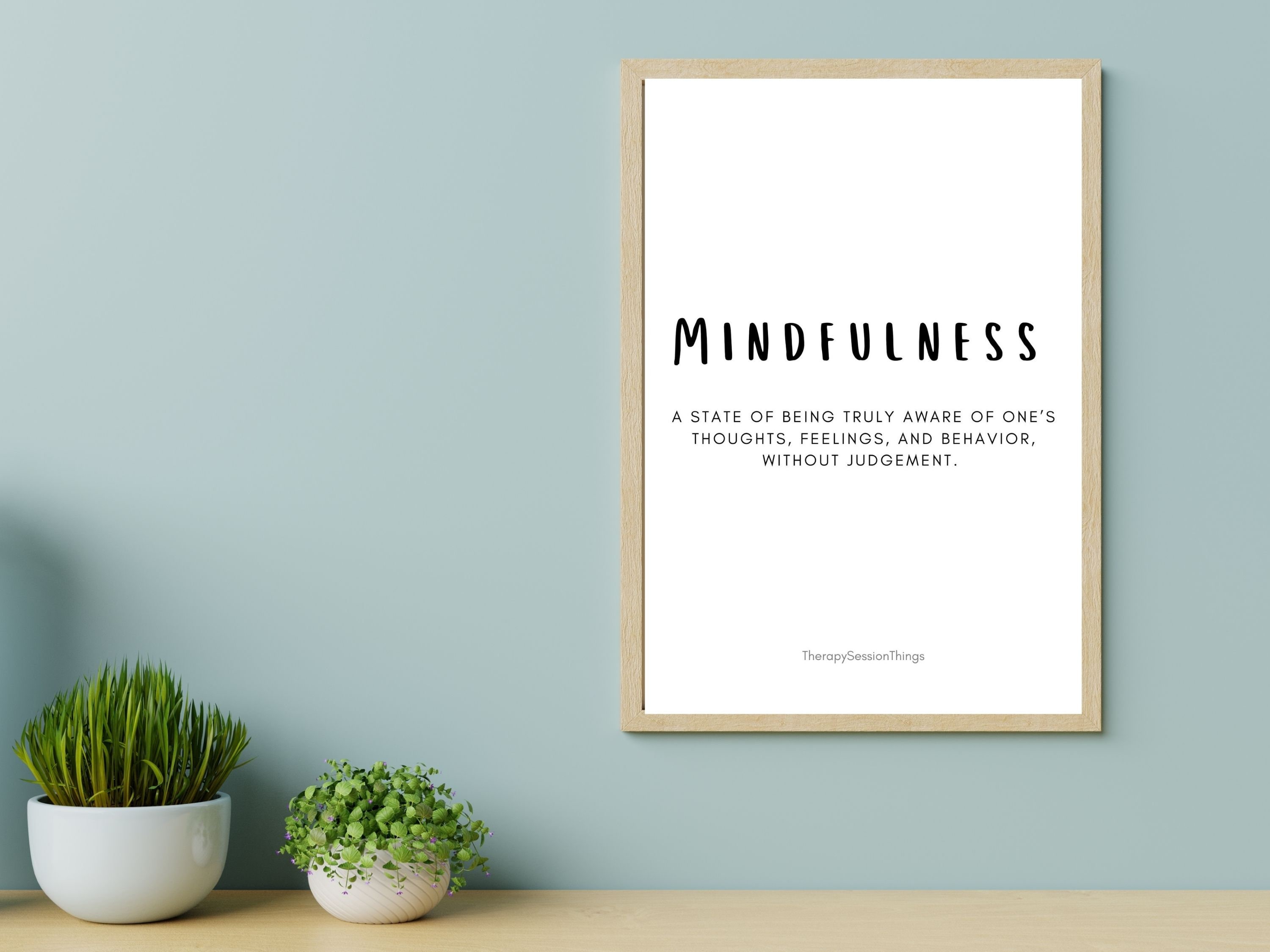 Mindfulness Definition Wall Art for Therapy Office and Counseling Space ...