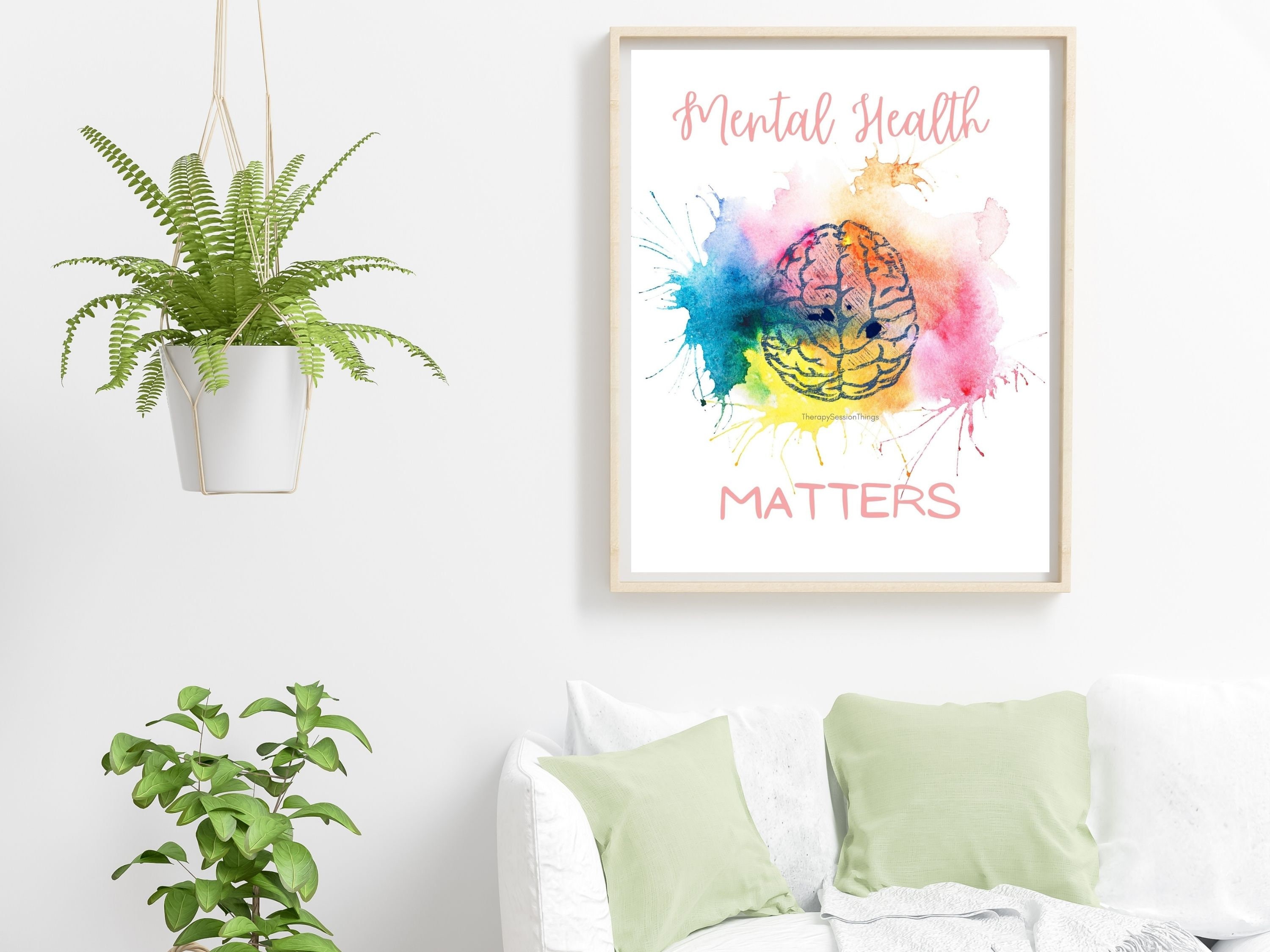Therapy Printable Mental Health Matters Office Decor Wall Sign ...