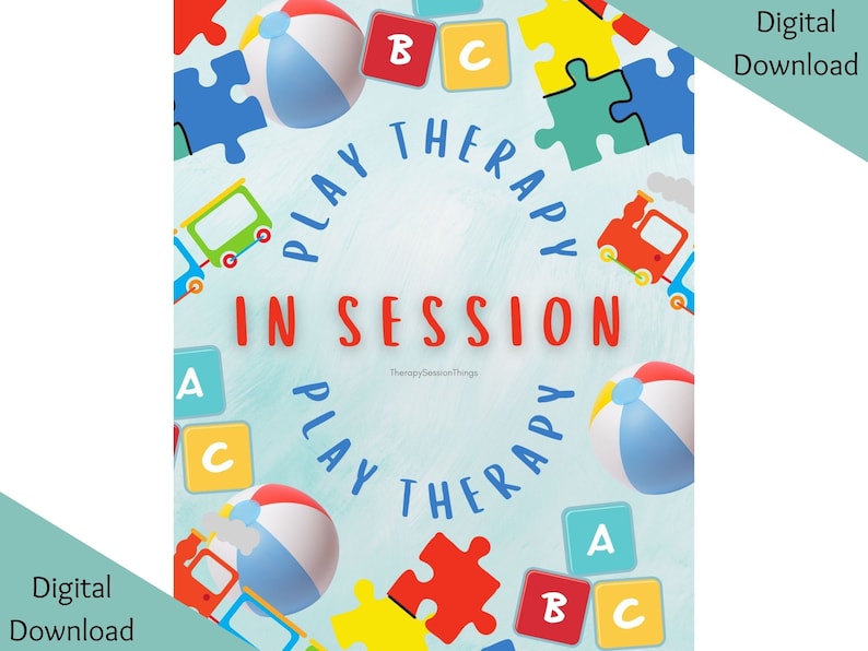 Children’s Play Therapy, in Session Sign, Counseling Office Wall Art ...
