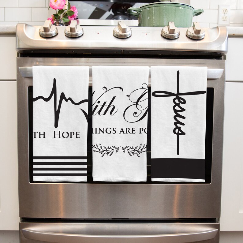 Flour Sack Dish Towels-set of 3-unique Christian Gifts - Etsy