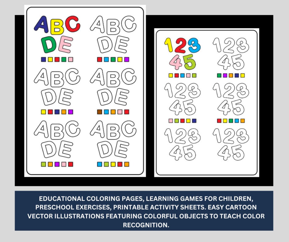 Educational Coloring Pages| Learning Games for Children| Preschool ...