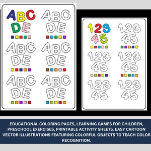 Educational Coloring Pages| Learning Games for Children| Preschool ...