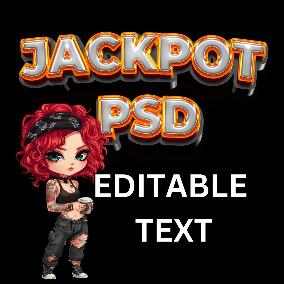 Jackpot Editable Text PSD File - Etsy