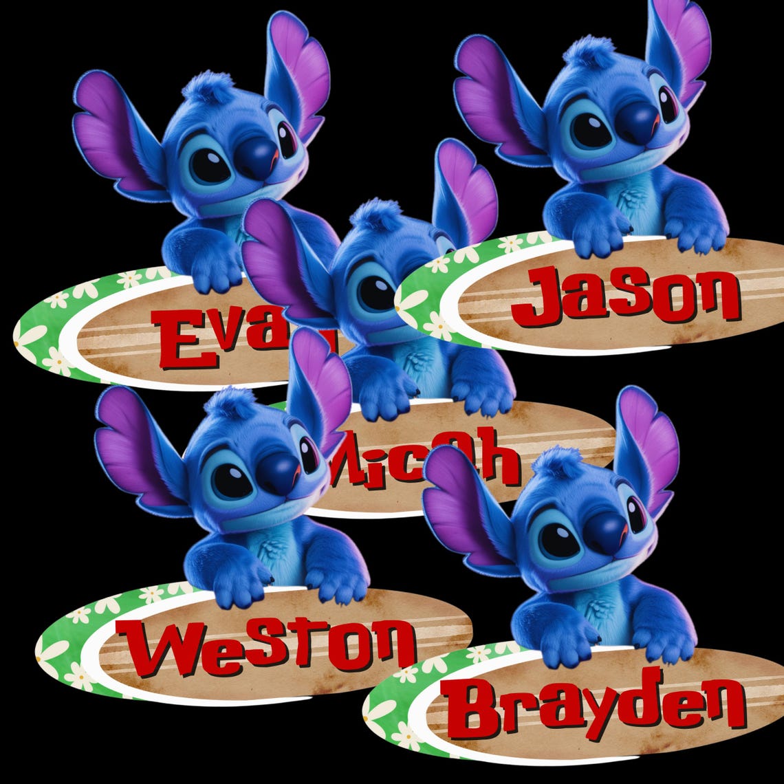 Stitch Customizable List of 100 Boy Names PNG | Editable | Personalized ...