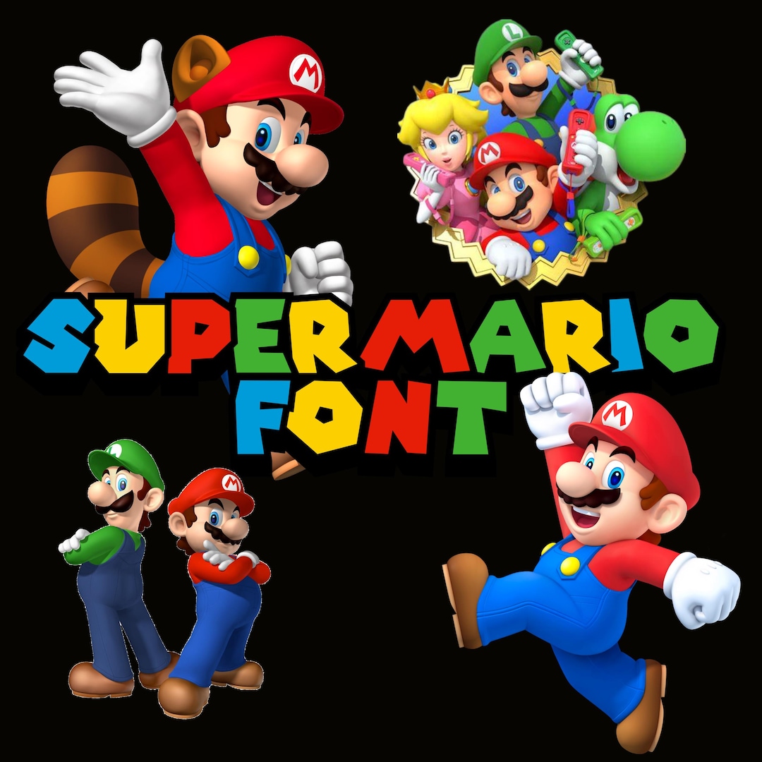Super Mario Font Movable Alphabet - Etsy