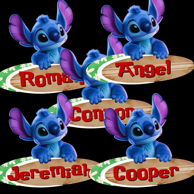Stitch Customizable List of 100 Boy Names PNG | Editable | Personalized ...