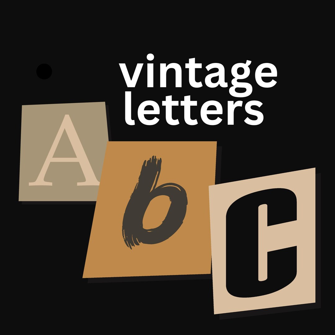 Vintage Style Paper Letters Png - Etsy