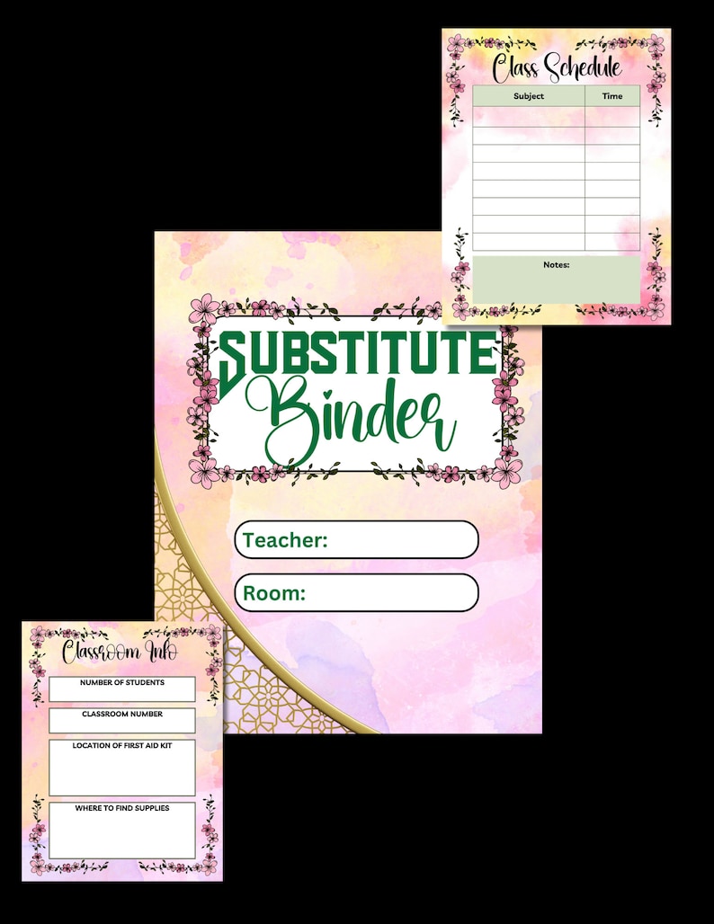 Substitute Binder ,teacher Substitute ,sub Teacher Binder , Digital ...