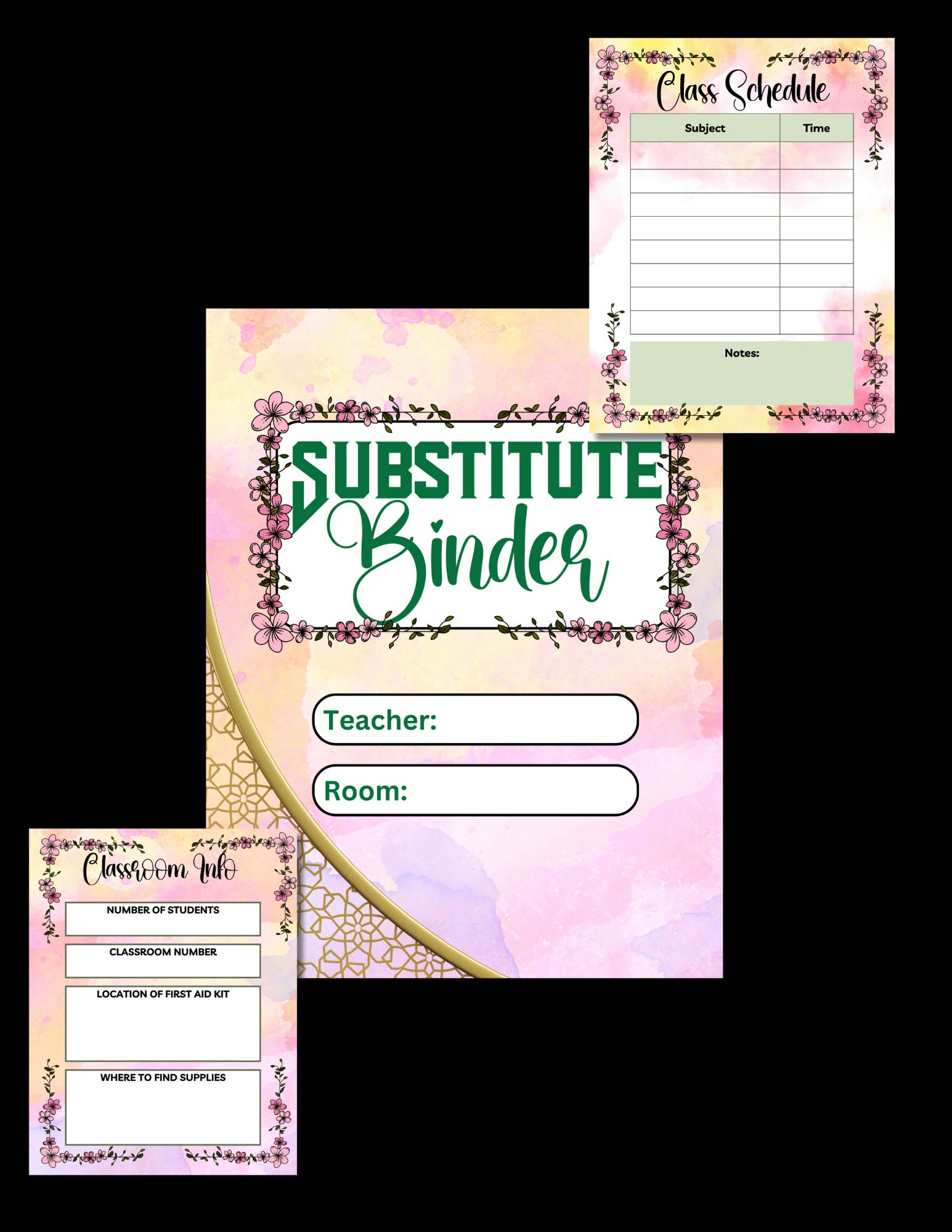 Substitute Binder ,teacher Substitute ,sub Teacher Binder , Digital ...