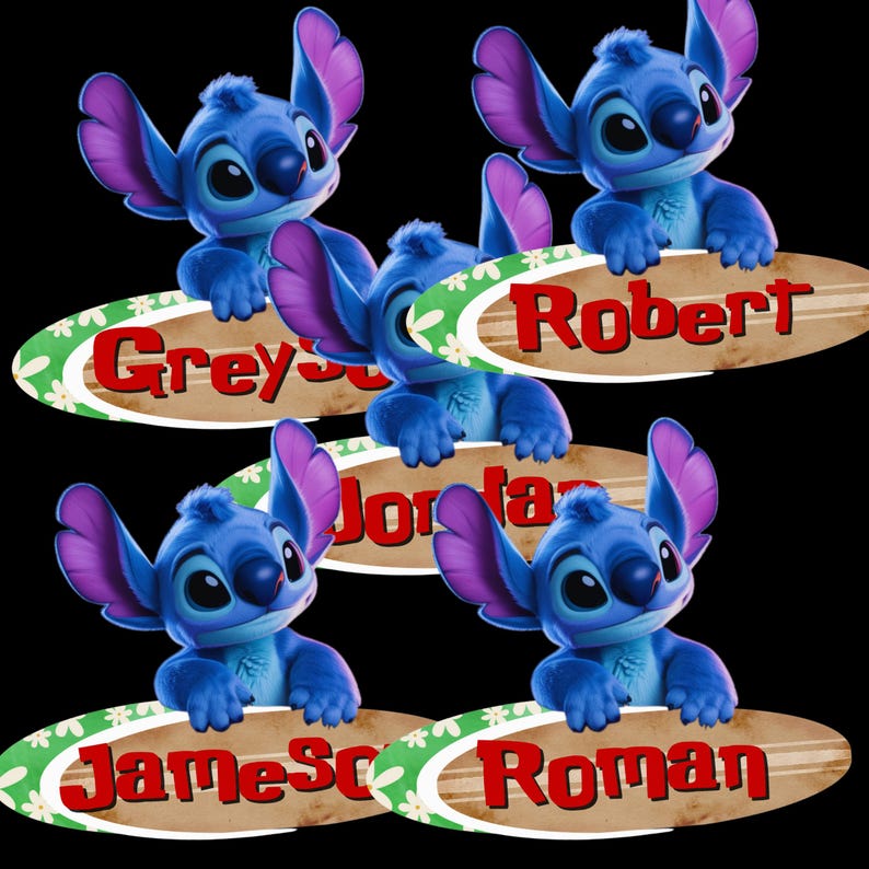 Stitch Customizable List of 100 Boy Names PNG | Editable | Personalized ...