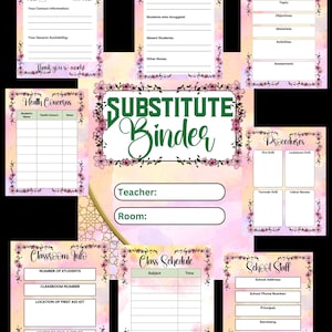 Substitute Binder ,teacher Substitute ,sub Teacher Binder , Digital ...