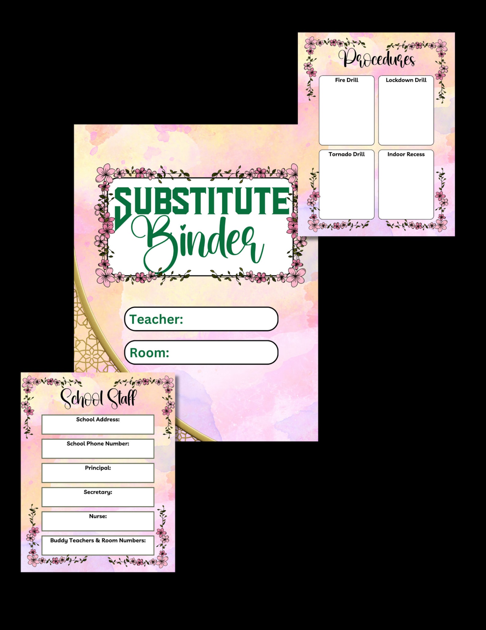 Substitute Binder ,teacher Substitute ,sub Teacher Binder , Digital ...