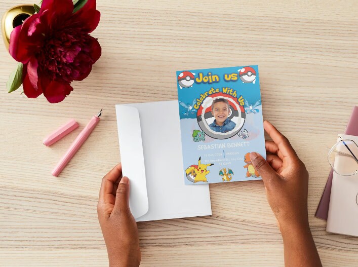 Editable Pokemon Birthday Card| Canva Template|pokemon Images|birthday ...