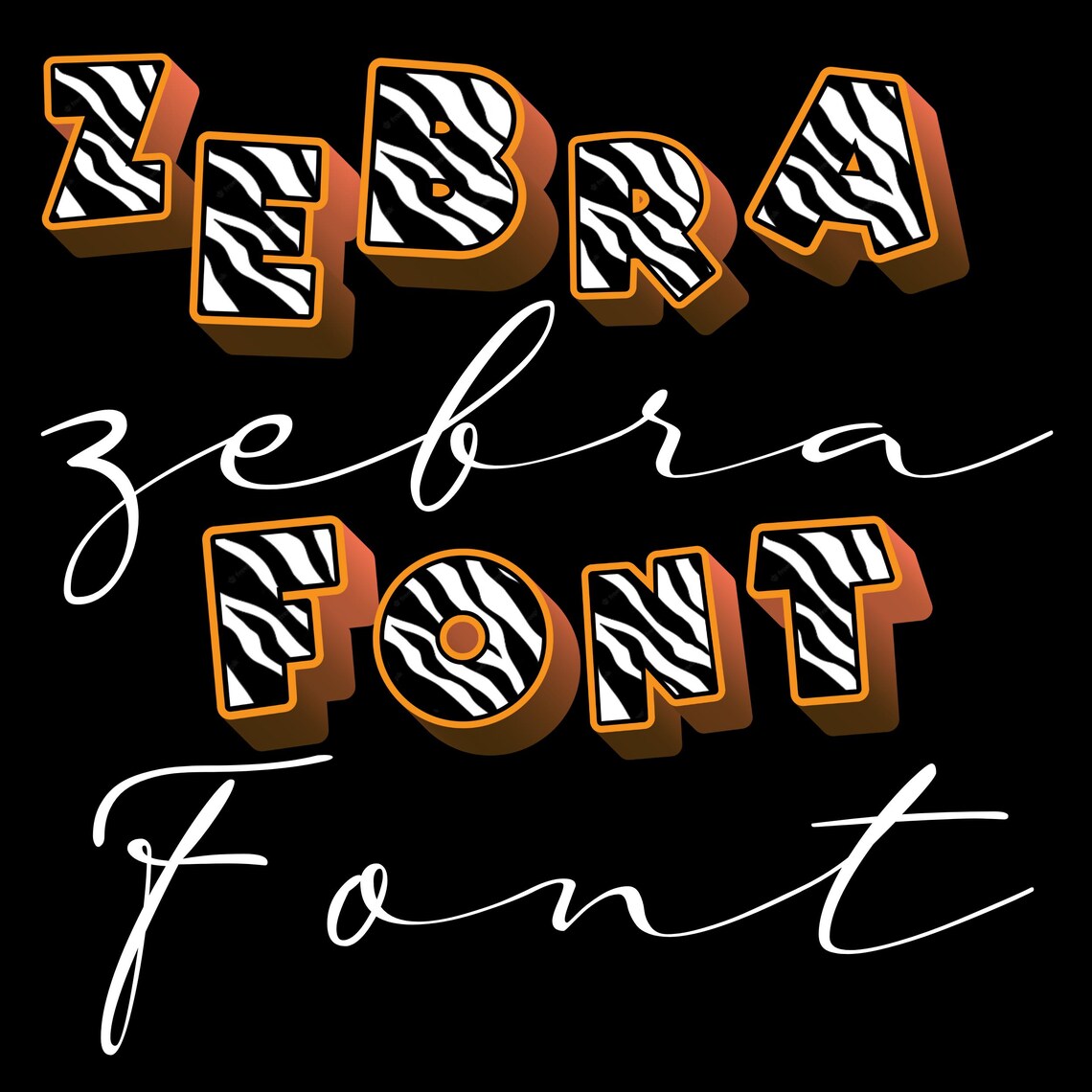 Zebra Font, Zebra Alphabet, Zebra Letters, - Etsy