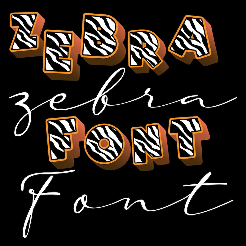 Zebra Font, Zebra Alphabet, Zebra Letters, - Etsy