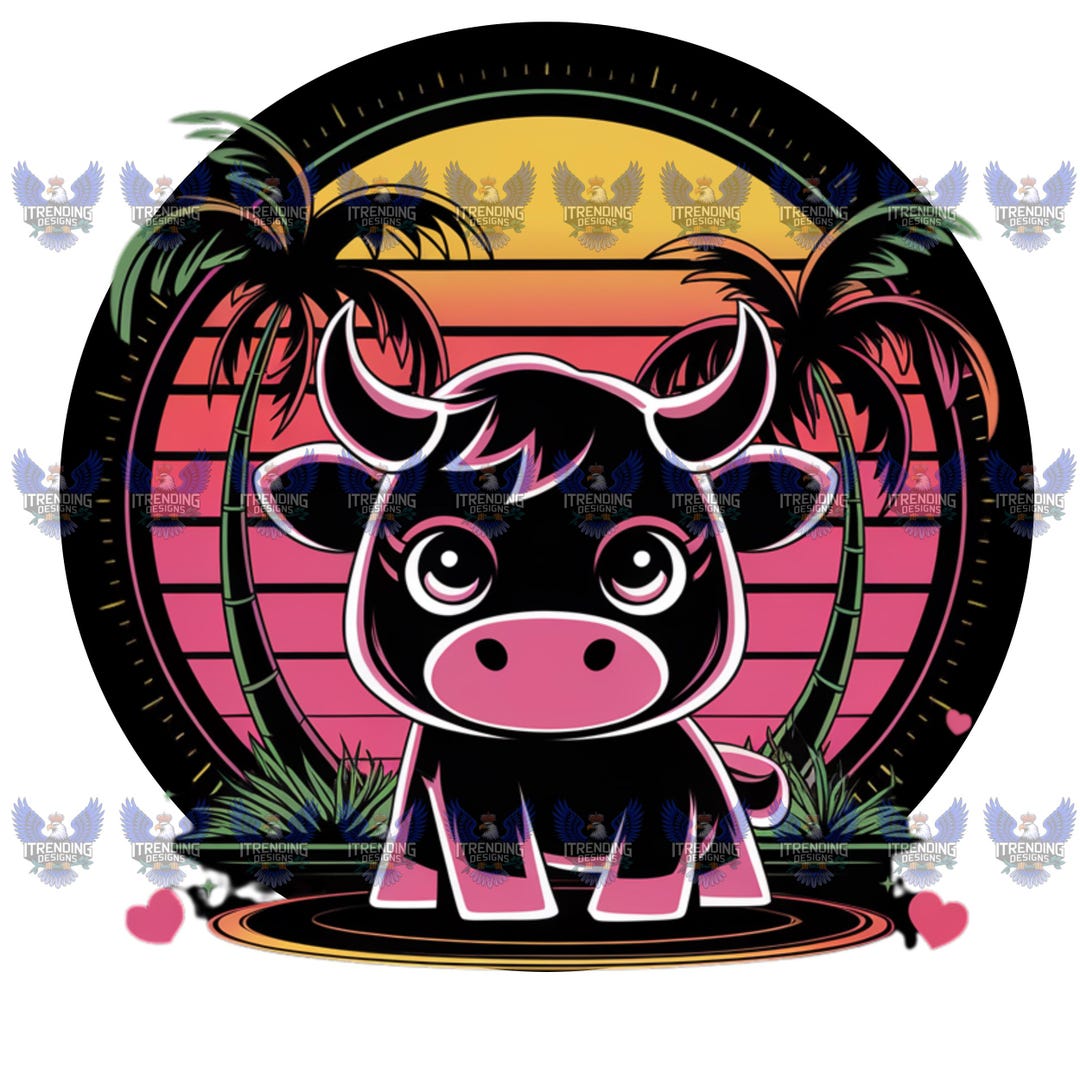 Vintage Moo-d: Retro Highland Chibi Charm - Etsy