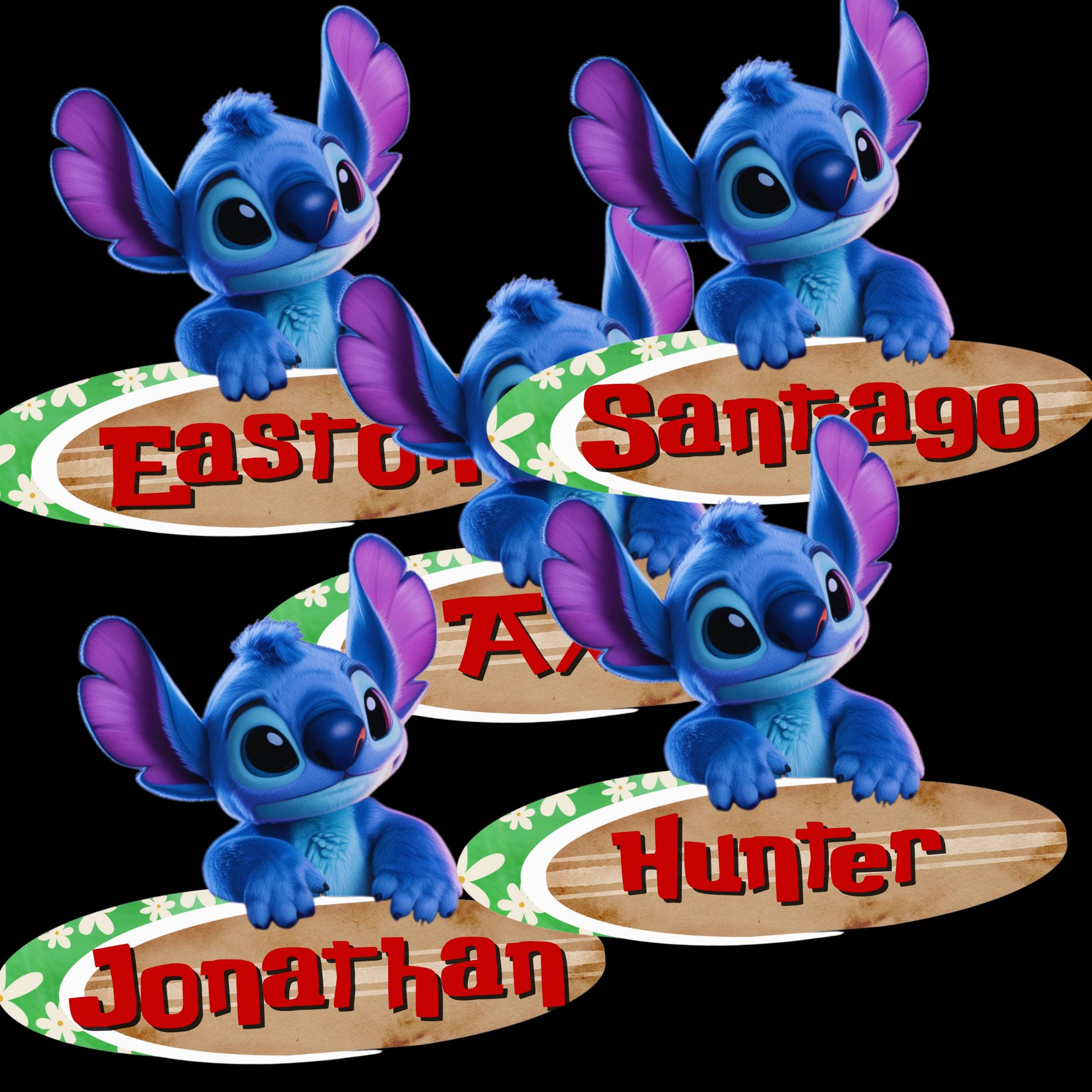 Stitch Customizable List of 100 Boy Names PNG | Editable | Personalized ...