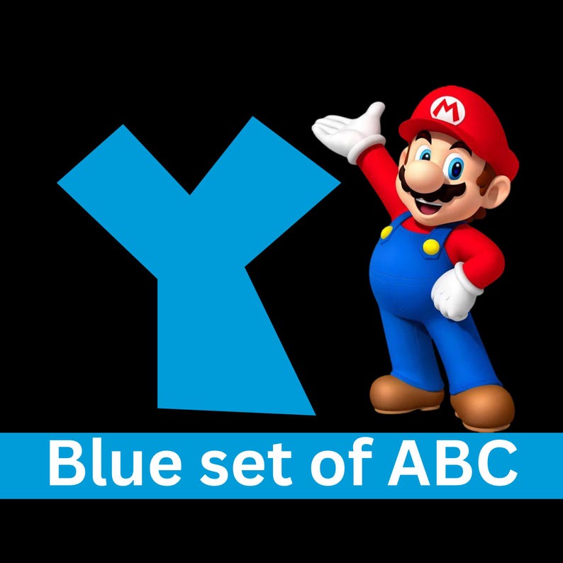 Super Mario Font Movable Alphabet - Etsy