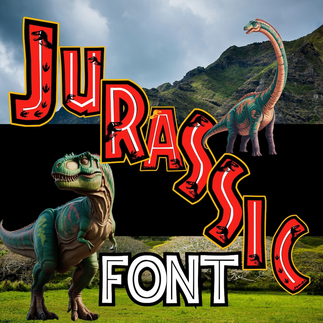 Jurassic Inspired PNG Unique Font - Etsy