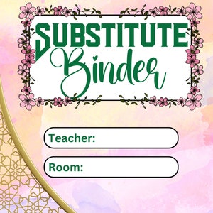 Substitute Binder ,teacher Substitute ,sub Teacher Binder , Digital ...